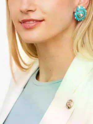 KENNETH JAY LANE Crystal-embellished Clip-on Earrings