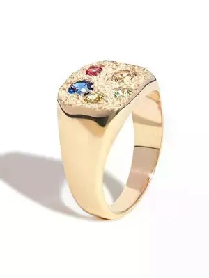 BLEUE BURNHAM 9kt Yellow Hanging Basket Sapphire Signet Ring