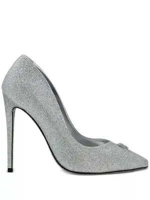 Philipp Plein 120mm Glittered Stiletto Pumps - Silver