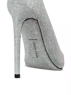 Philipp Plein 120mm Glittered Stiletto Pumps - Silver