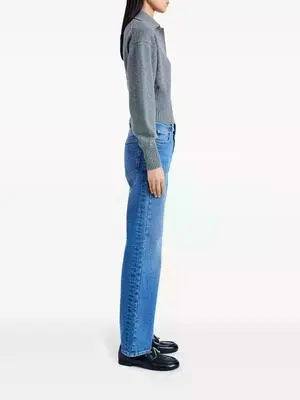 Proenza Schouler Jeanne Split-neck Ribbed-knit Jumper - Grey