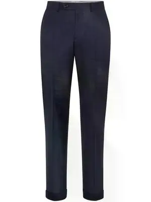 Brunello Cucinelli Tapered-leg Wool Trousers - Blue