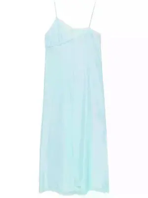 MAISON MARGIELA Asymmetric Silk Maxi Dress - Blue