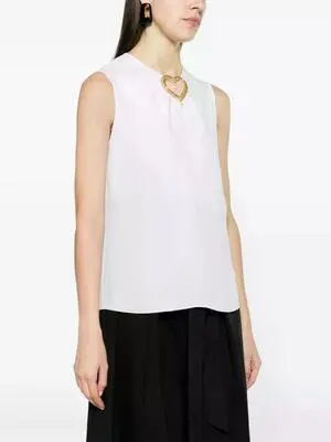Moschino Heart Cut-out Sleeveless Blouse
