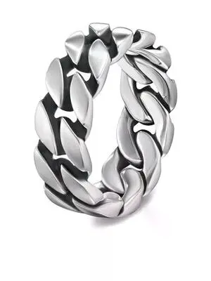 David Yurman Sterling Curb Chain Band Ring - Silver