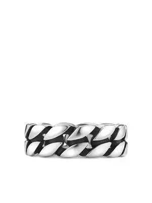 David Yurman Sterling Curb Chain Band Ring - Silver