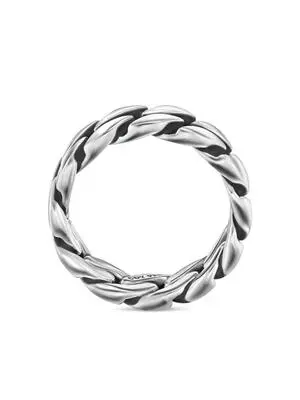 David Yurman Sterling Curb Chain Band Ring - Silver