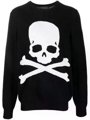 Philipp Plein Intarsia Skull-knit Jumper - Black