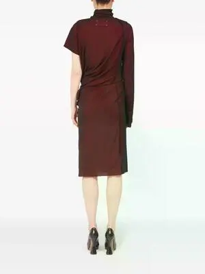 MAISON MARGIELA Asymmetric Ruched Midi Dress