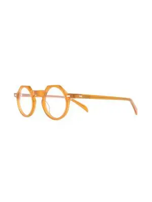 LESCA Round-frame Clear-lens Glasses
