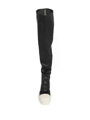 Rick Owens Thigh-high Leather Boots - Black