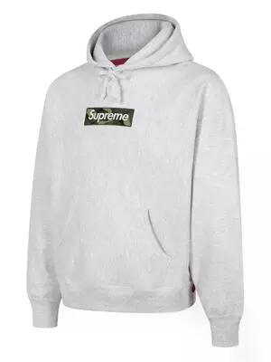 Supreme Box Logo Cotton Hoodie - Grey