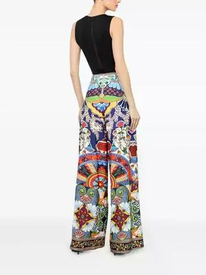 Alice + Olivia Athena Wide Leg Pants - Blue