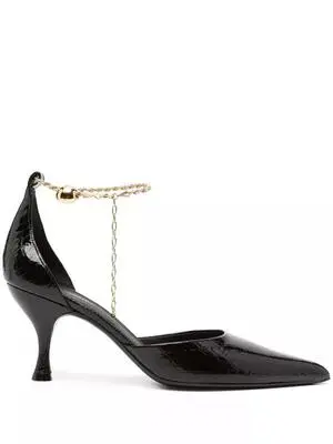 FERRAGAMO 80mm Logo-engraved Leather Pumps - Black