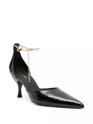 FERRAGAMO 80mm Logo-engraved Leather Pumps - Black