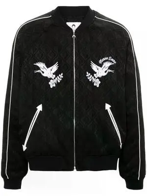MARINE SERRE Moon Diamant Jacquard Bomber Jacket - Black