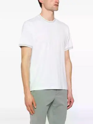Eleventy Striped-edge T-shirt - White