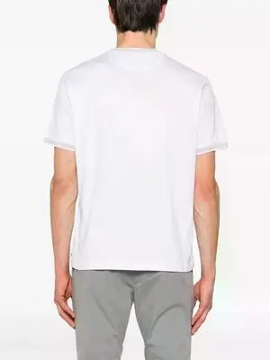 Eleventy Striped-edge T-shirt - White