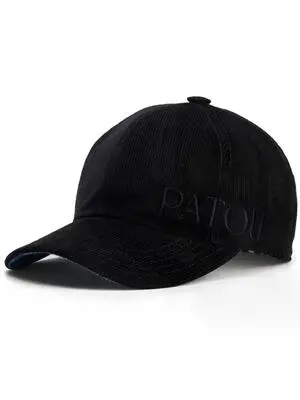 PATOU Logo-embroidered Corduroy Cap - Black