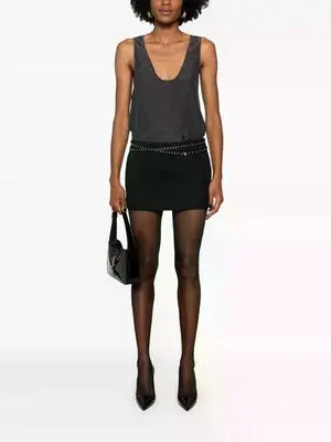 Saint Laurent Silk Henley Tank Top - Grey