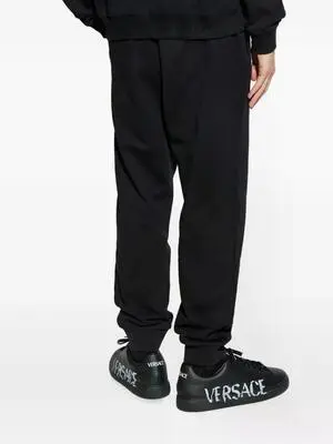 Versace Cotton Embroidered-logo Sweatpants