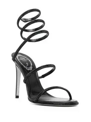 Rene Caovilla 110mm Cleo Embellished Sandals - Black