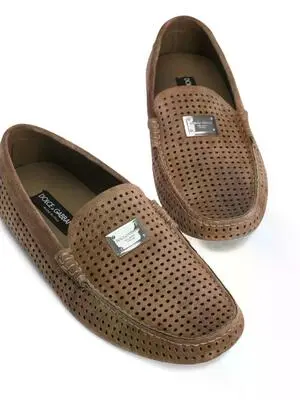 Dolce & Gabbana Perforated Loafers - Brown