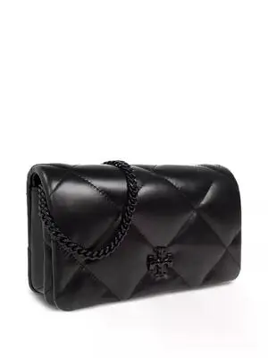 Tory Burch Quilted Leather Wallet With Chain Strap - Black