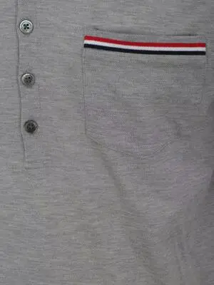 Thom Browne Rwb Stripe Polo Shirt - Grey