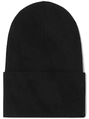 JIL SANDER Turn-up Fine-knit Beanie - Black