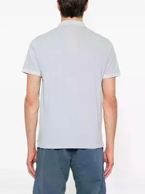 Stone Island Compass-appliqué Cotton Polo Shirt - Grey