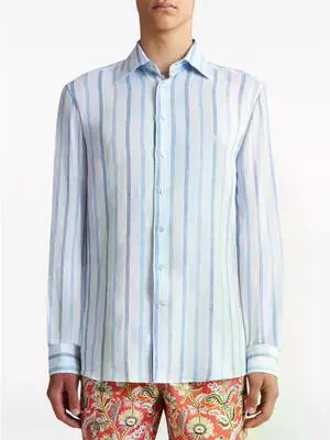 Etro Pegaso-embroidered Striped Shirt
