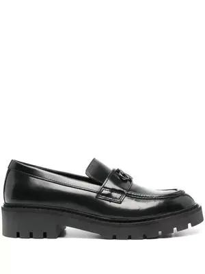 Calvin Klein Monogram-plaque Leather Loafers