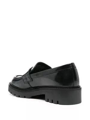 Calvin Klein Monogram-plaque Leather Loafers