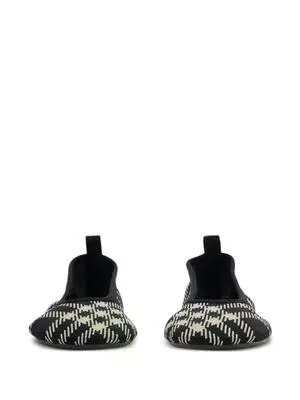 Burberry Check Knit Ballerina Flats - Black