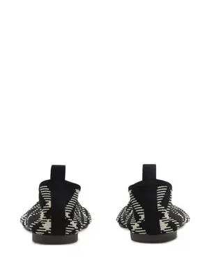 Burberry Check Knit Ballerina Flats - Black