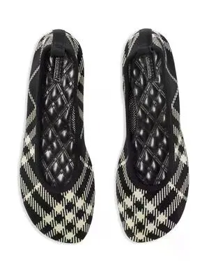 Burberry Check Knit Ballerina Flats - Black