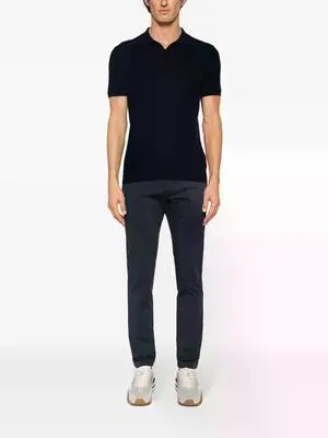 BRIGLIA 1949 Low-rise Stretch-cotton Tapered Chinos - Blue