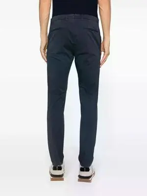 BRIGLIA 1949 Low-rise Stretch-cotton Tapered Chinos - Blue