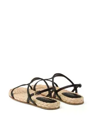 Prada Enamel Triangle-logo Flat Sandals