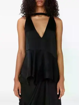 JW Anderson Ruffle-hem Satin Sleeveless Top