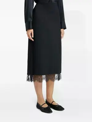 Vince Lace Paneled Straight Skirt