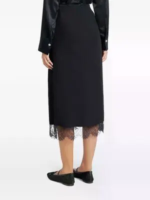 Vince Lace Paneled Straight Skirt