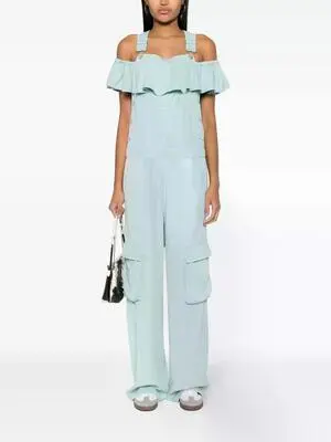 Moschino Ruffle-detail Cold-shoulder Jumpsuit