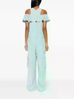 Moschino Ruffle-detail Cold-shoulder Jumpsuit