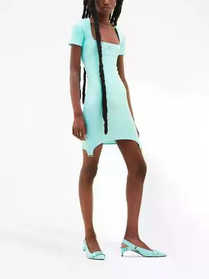 COURREGES Square-neck Cut-out Mini Dress
