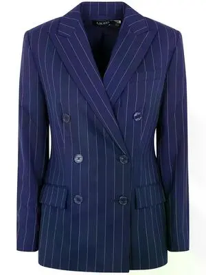 Ralph Lauren Pinstriped Double-breasted Blazer - Blue