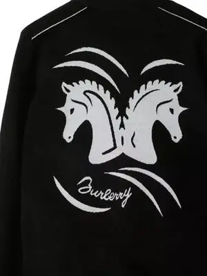 Burberry Mirrored Horse Intarsia-knit Cardigan