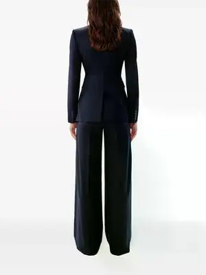 Another Tomorrow Double-breasted Merino Wool Blazer - Blue