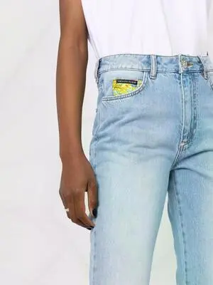 Philipp Plein Floral Insert Flared Jeans